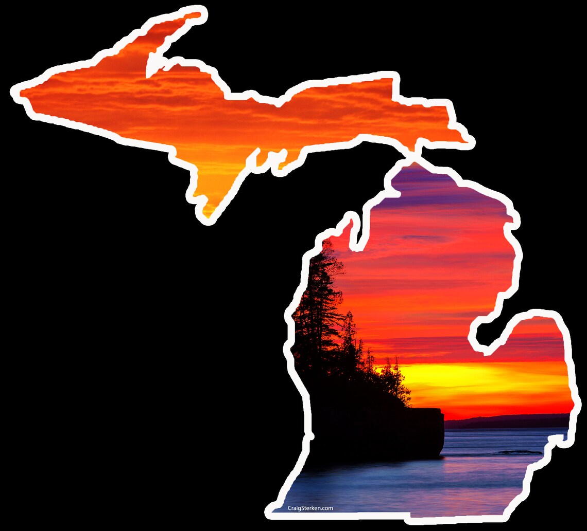 Car Window Stickers Featuring Michigan 4-pack - Etsy UK