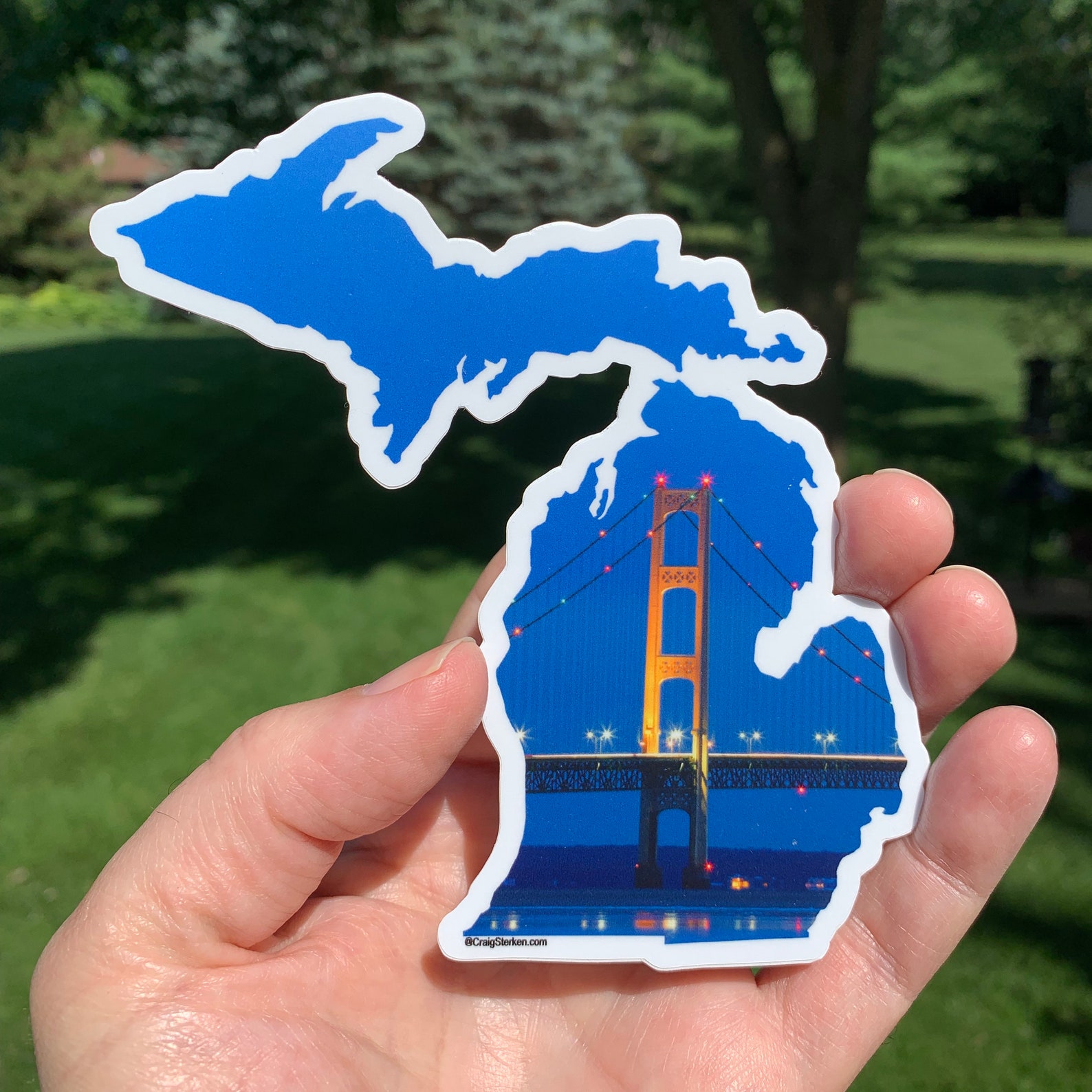 Michigan Car Window Sticker Decal Mackinac Bridge at Night | Etsy