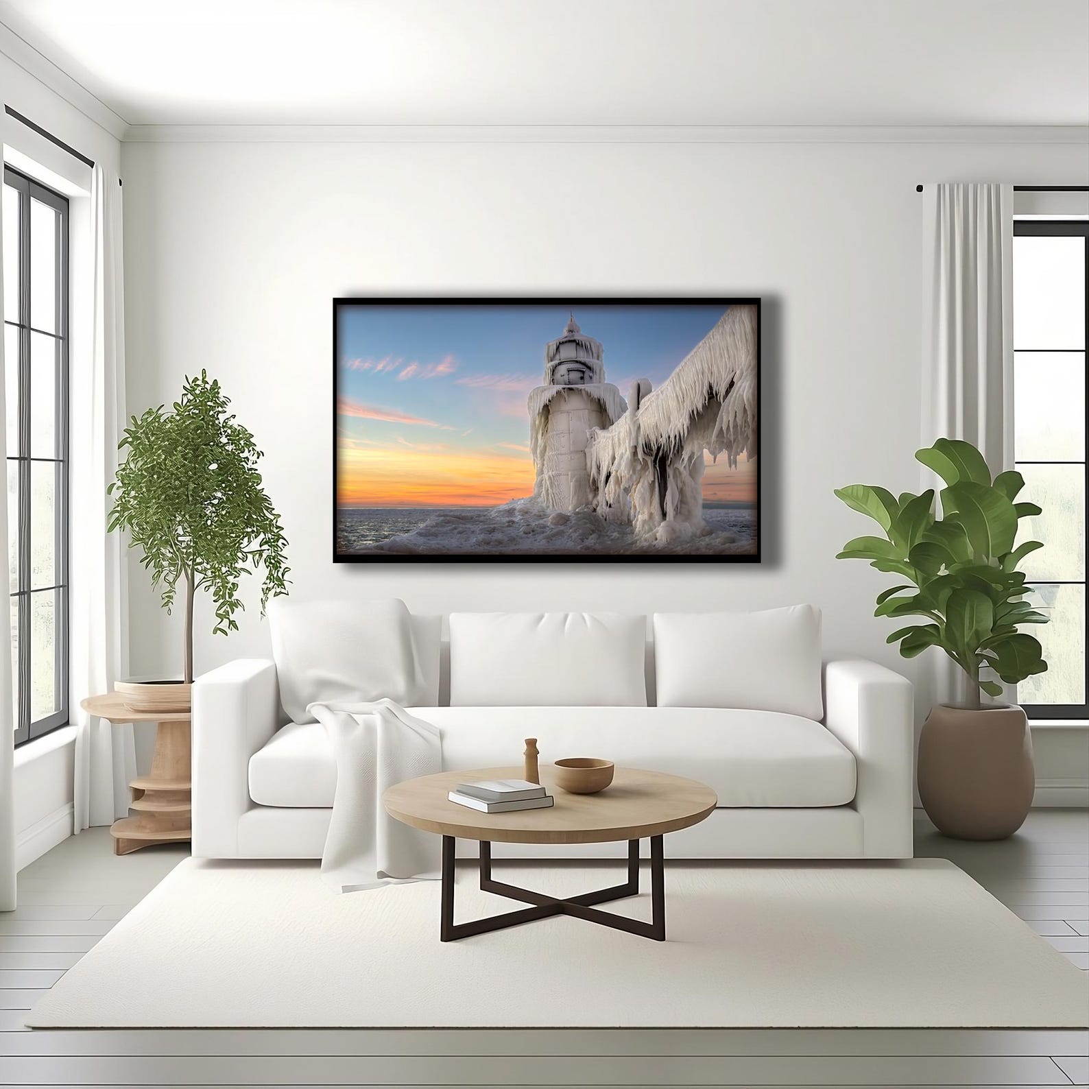 St Joseph Light on Lake Michigan in Winter - Fine Art Print - Etsy