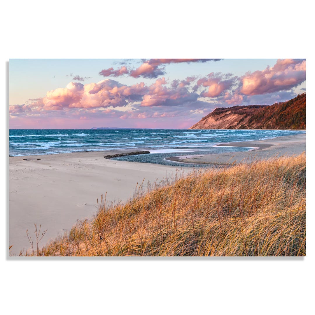 Fine Art Print - Lake Michigan Beach and Otter Creek at Empire Bluffs ...