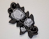 White Rose Patch Iron on Patch | Etsy