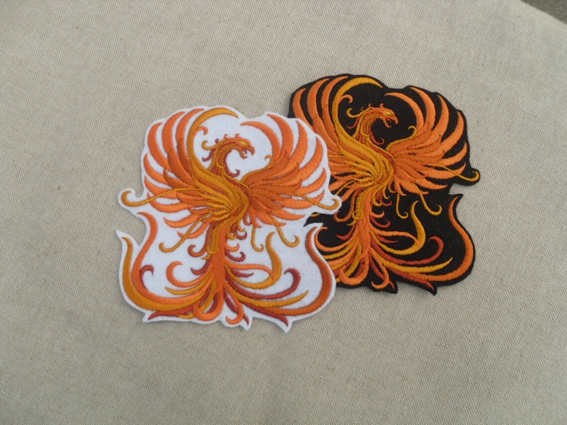 Fiery Phoenix Iron on Patch for Jakets Cute Patch Large Iron | Etsy