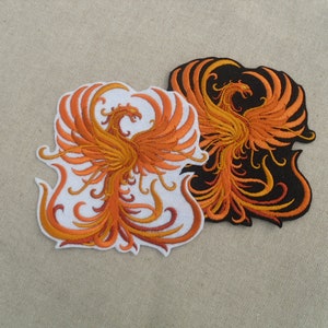 Fiery Phoenix Iron on Patch for Jakets, Cute Patch, Large Iron on Patch ...