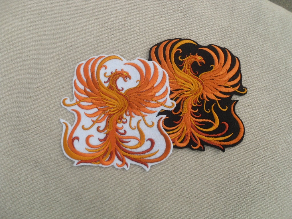 Fiery Phoenix Iron on Patch for Jakets Cute Patch Large Iron | Etsy