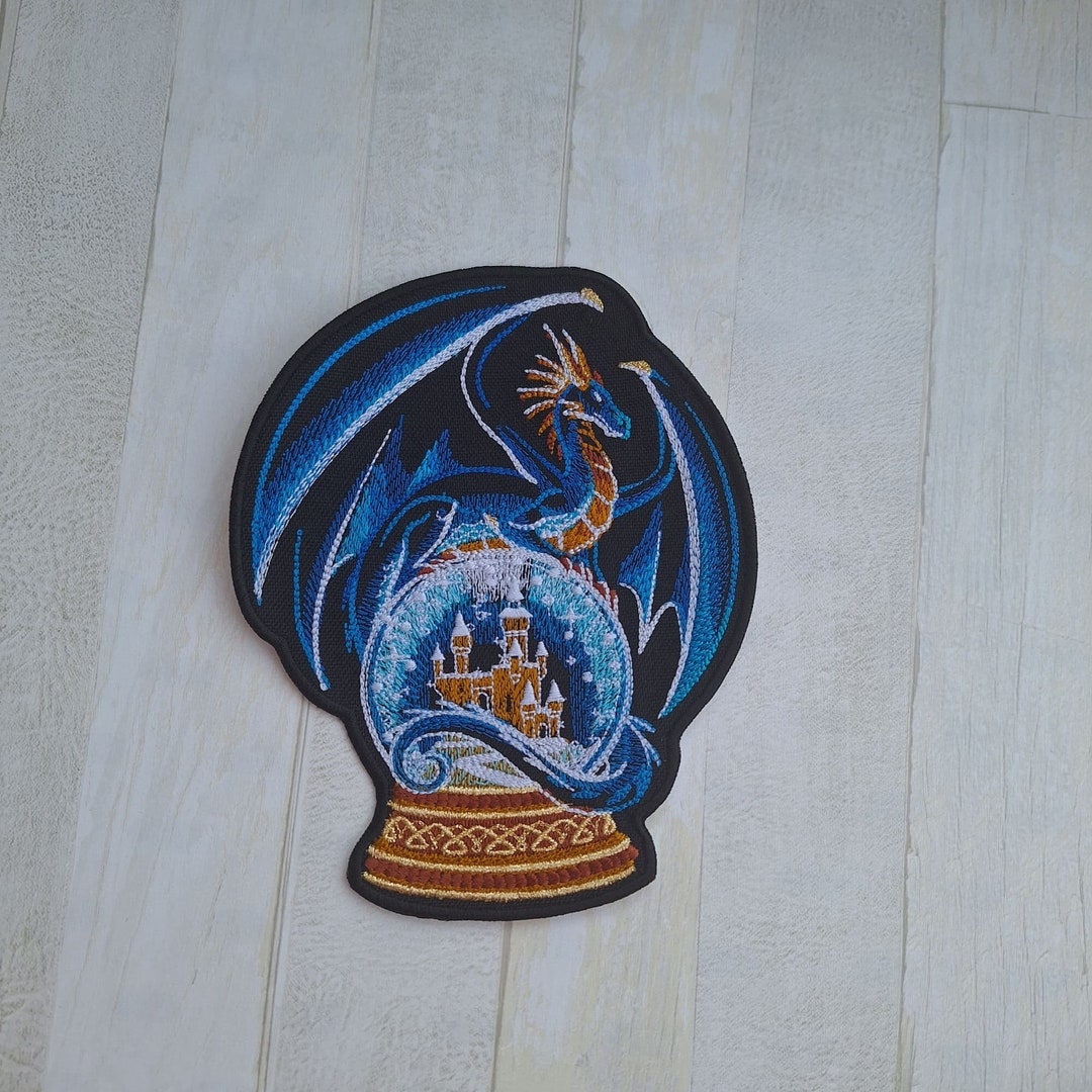 Fantasy Dragon Embroidered Iron on Patch, Customizable for Jackets ...