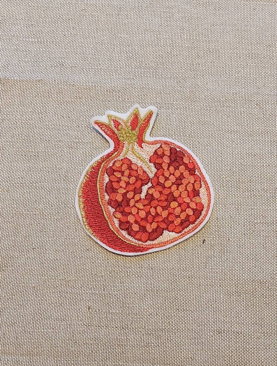 Pomegranate Embroidered Iron on Patch - Etsy