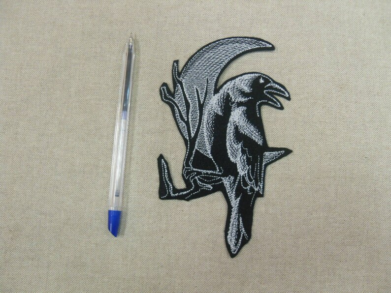 Raven Patch Halloween Patches Iron on Patch Halloween | Etsy