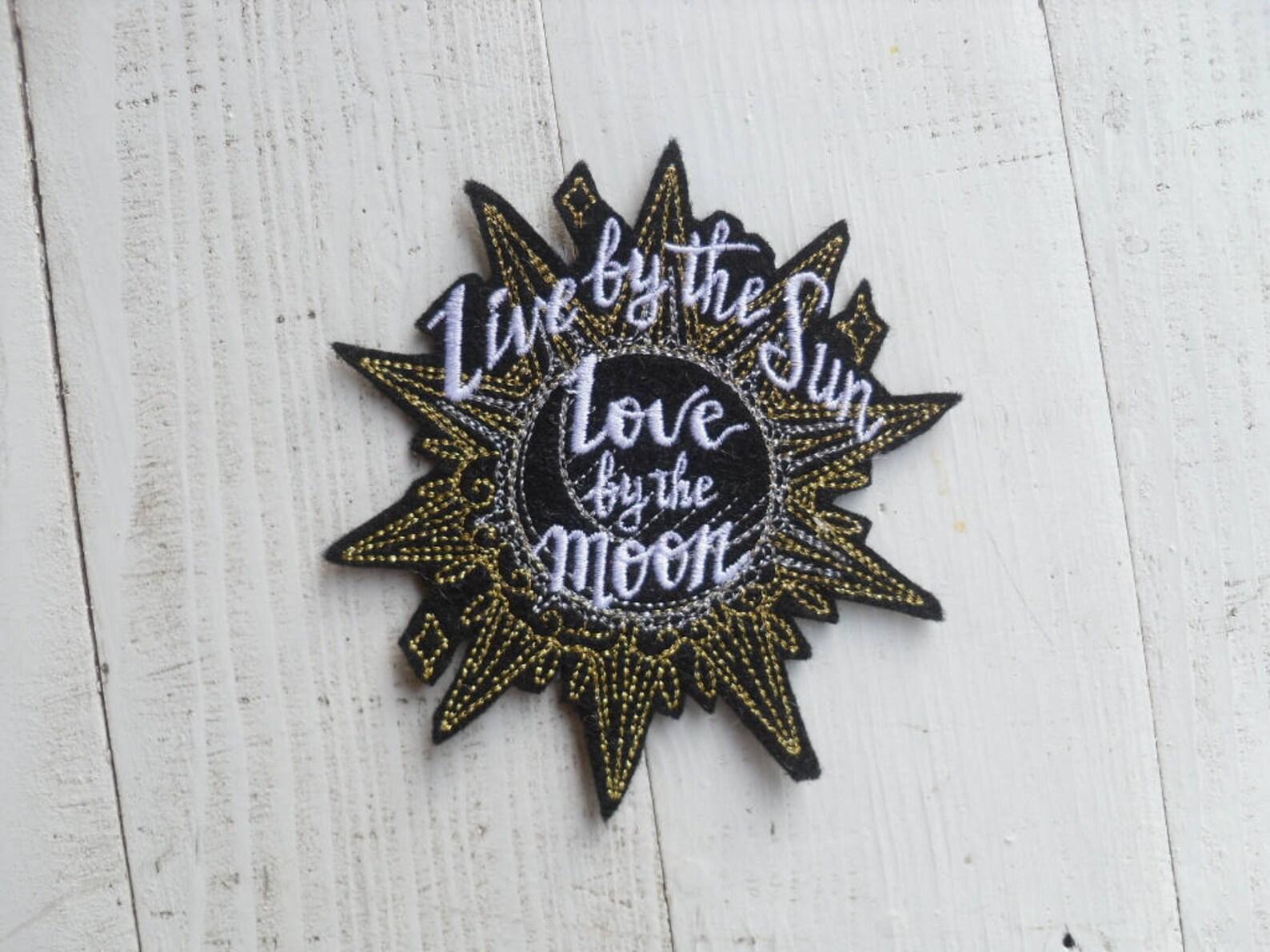 Sun and Moon Iron on Patch Solar Eclipse Patch Iron on Patch - Etsy