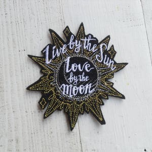 Sun and Moon Iron on Patch, Solar Eclipse Patch, Iron on Patch Live by ...