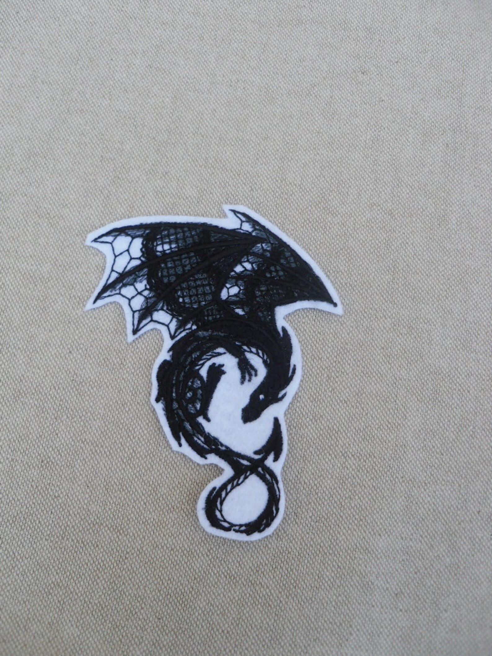 Dark Dragon Embroidered Iron on Patch Patches for Jeans - Etsy