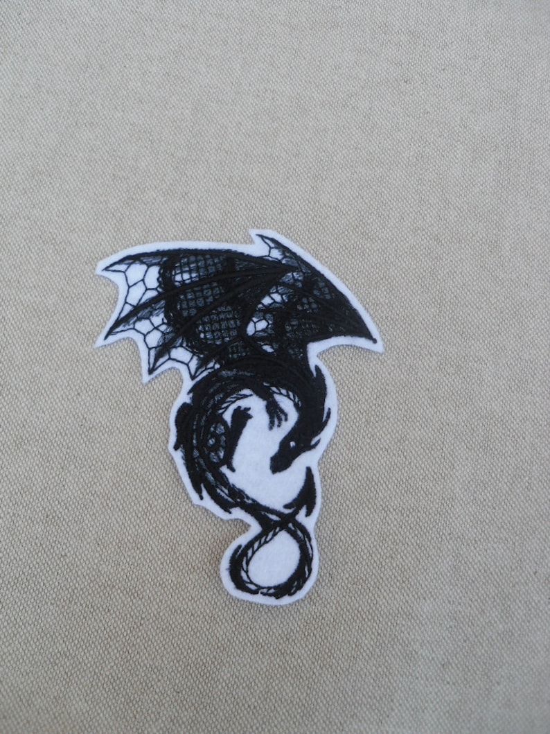 Dark Dragon Embroidered Iron on Patch, Patches for Jeans, Patch for ...