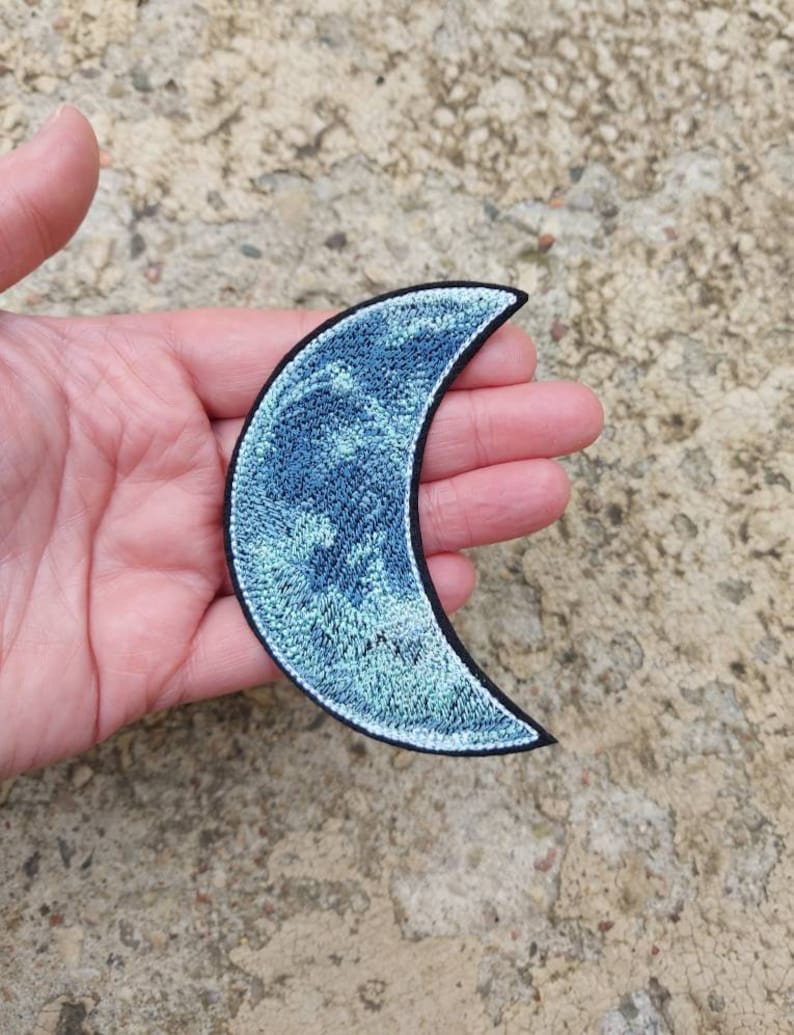 Crescent Moon Iron on Patch Velcro Patch - Etsy