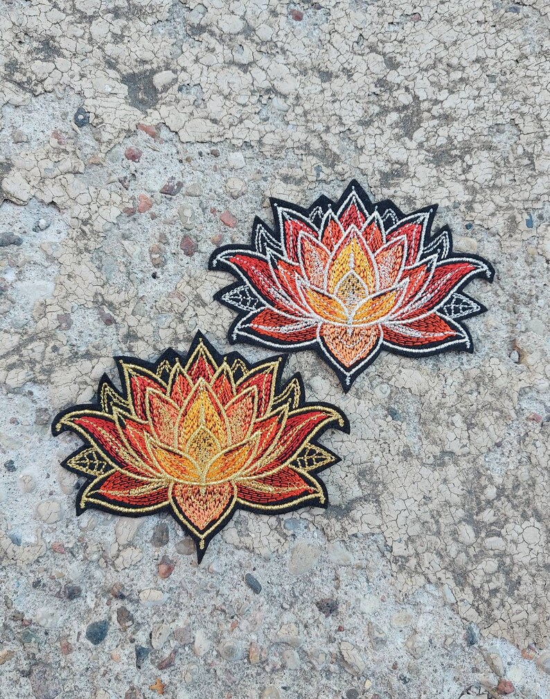 Lotus Flower Iron on Patch for Jacket Patches - Etsy