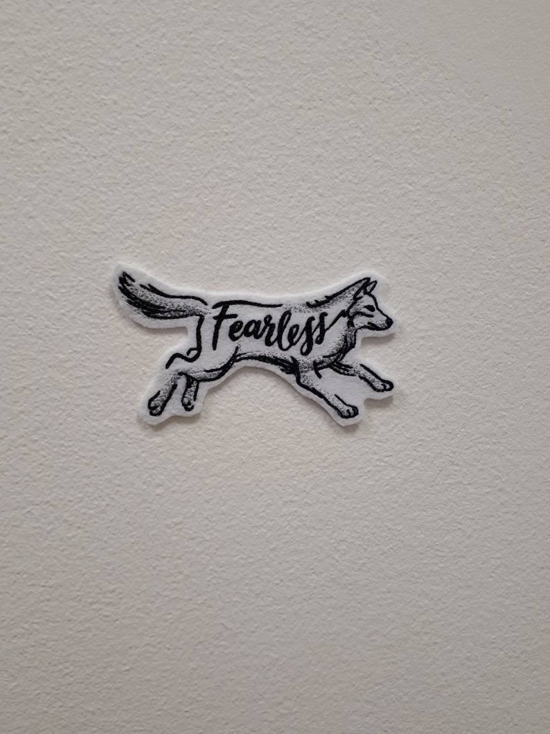 Fearless Wolf iron on patch for Jacket Patches | Etsy