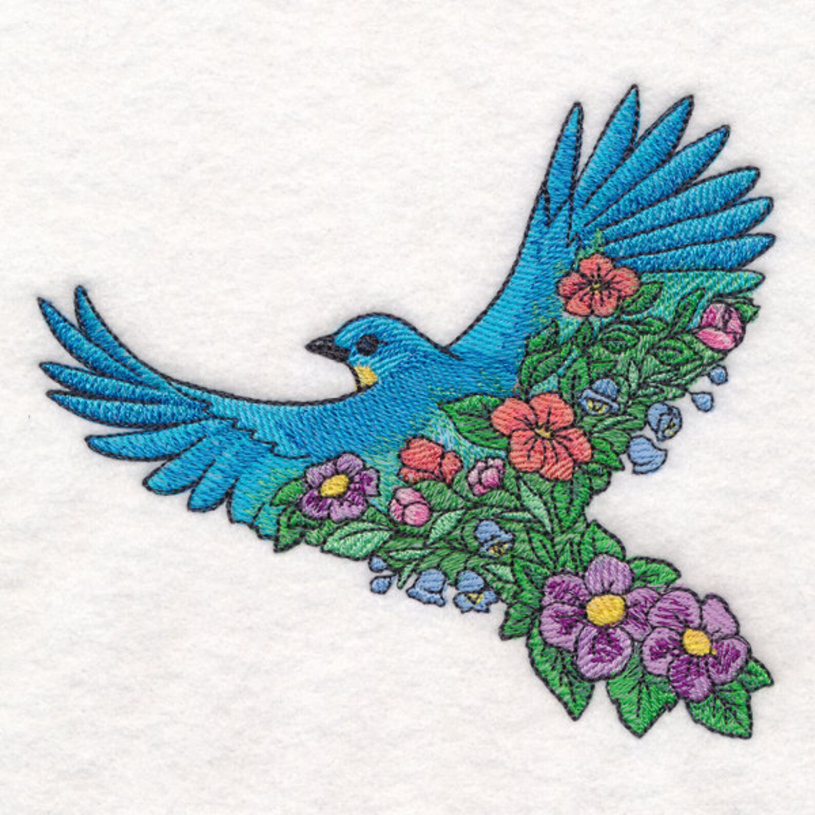 Bluebird Iron on Patch for Jackets Flowers Patches Bird in | Etsy