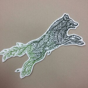Leafy Wolf Embroidery Iron on Patch, Patces for Clothes, Patches for ...