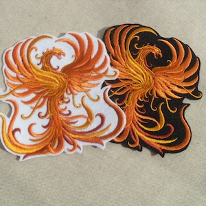Fiery Phoenix Iron on Patch for Jakets, Cute Patch, Large Iron on Patch ...