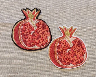 Pomegranate Block Printed Sew on Patch - Etsy