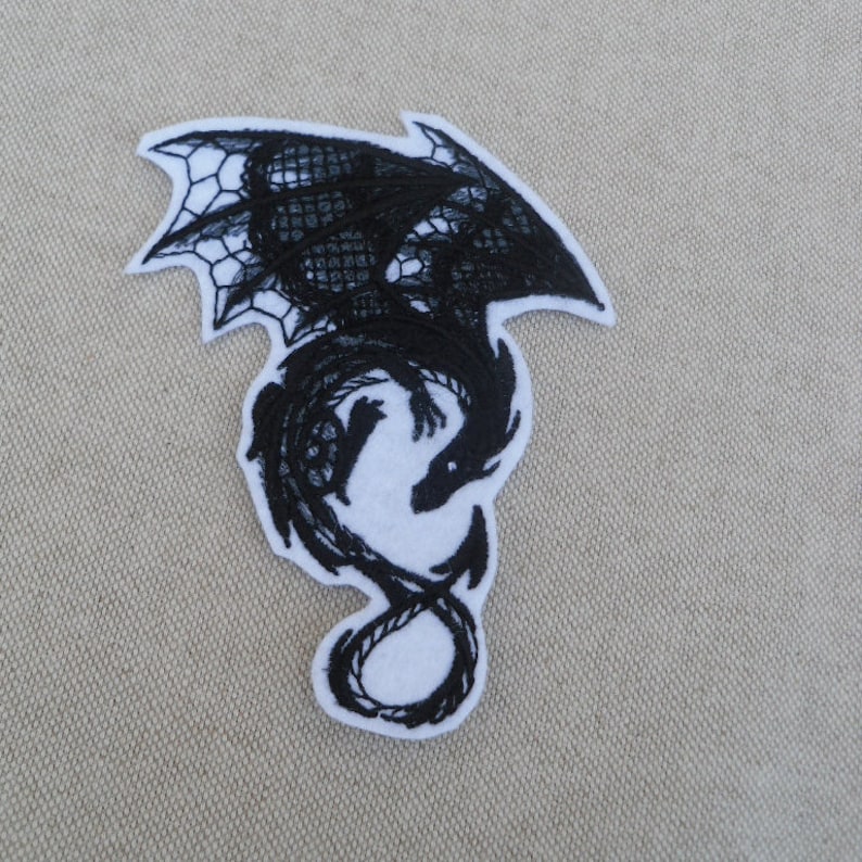 Dark Dragon Embroidered Iron on Patch Patches for Jeans - Etsy