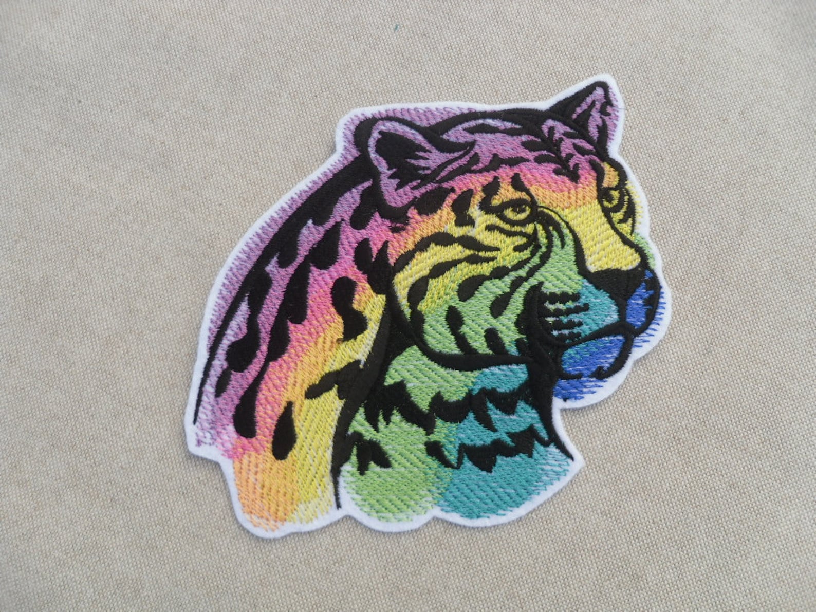 Rainbow Leopard Iron on Patch Leopard Applique Big Cat - Etsy