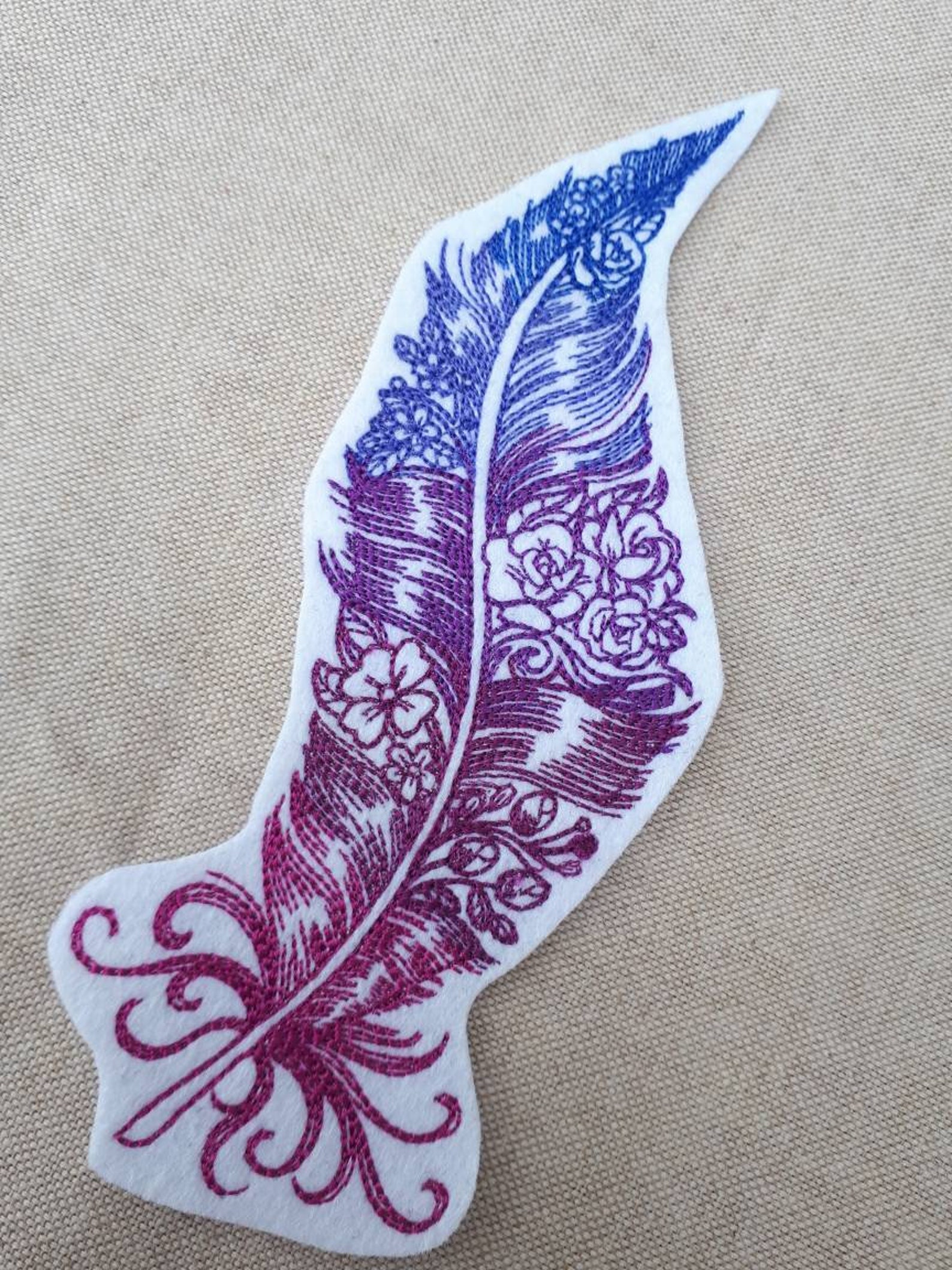 Blooming Feather Iron on for Jackets Feather Patch Patch for - Etsy