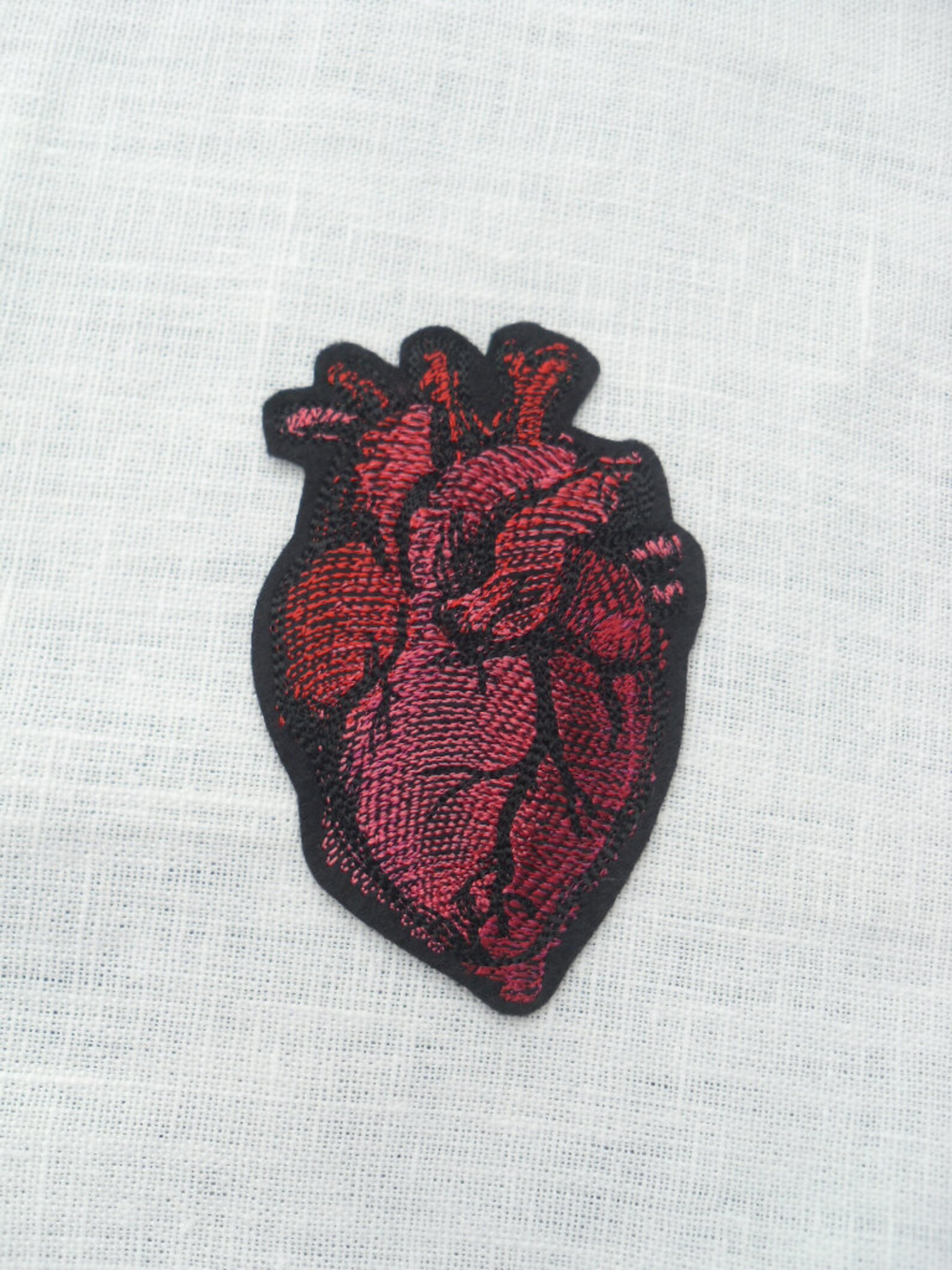 Anatomical Heart Iron on Patch Human Heart Embroidery - Etsy