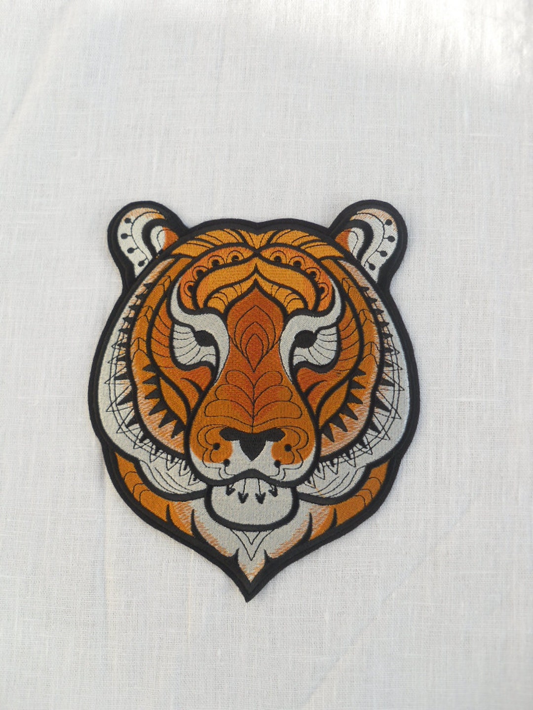 Majestic Tiger Iron on Patch for Jakets, Cute Tiger Patch, Large Iron ...