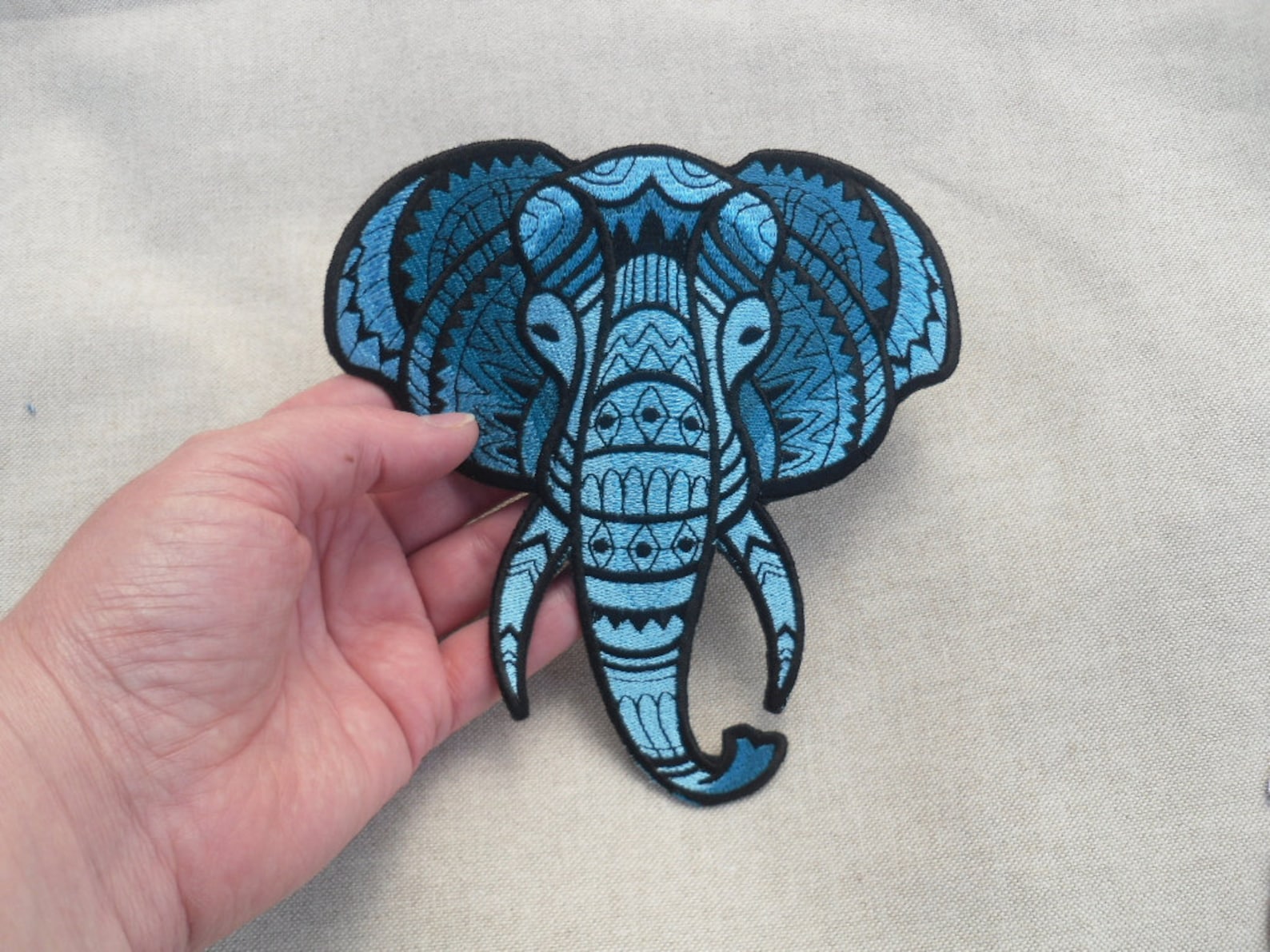 Majestic Elephant Iron on Patch for Jakets Cute Elephant | Etsy