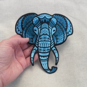 Majestic Elephant Iron on Patch for Jakets, Cute Elephant Patch, Large ...