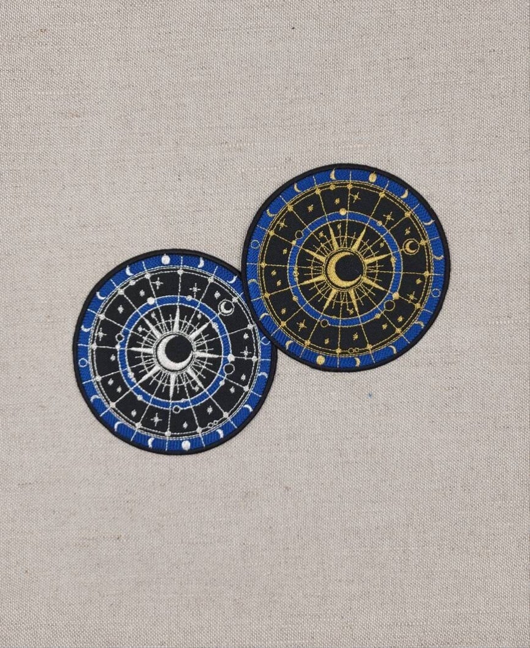 Vintage Celestial Iron on Patch, Sun and Moon Silver and Gold Decor, Patches for Jackets - Etsy