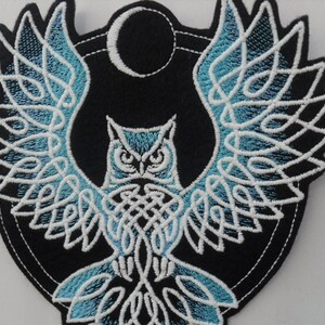 Moon Owl Iron on Patch, Animal Applique, Patches for Jackets, Nature ...