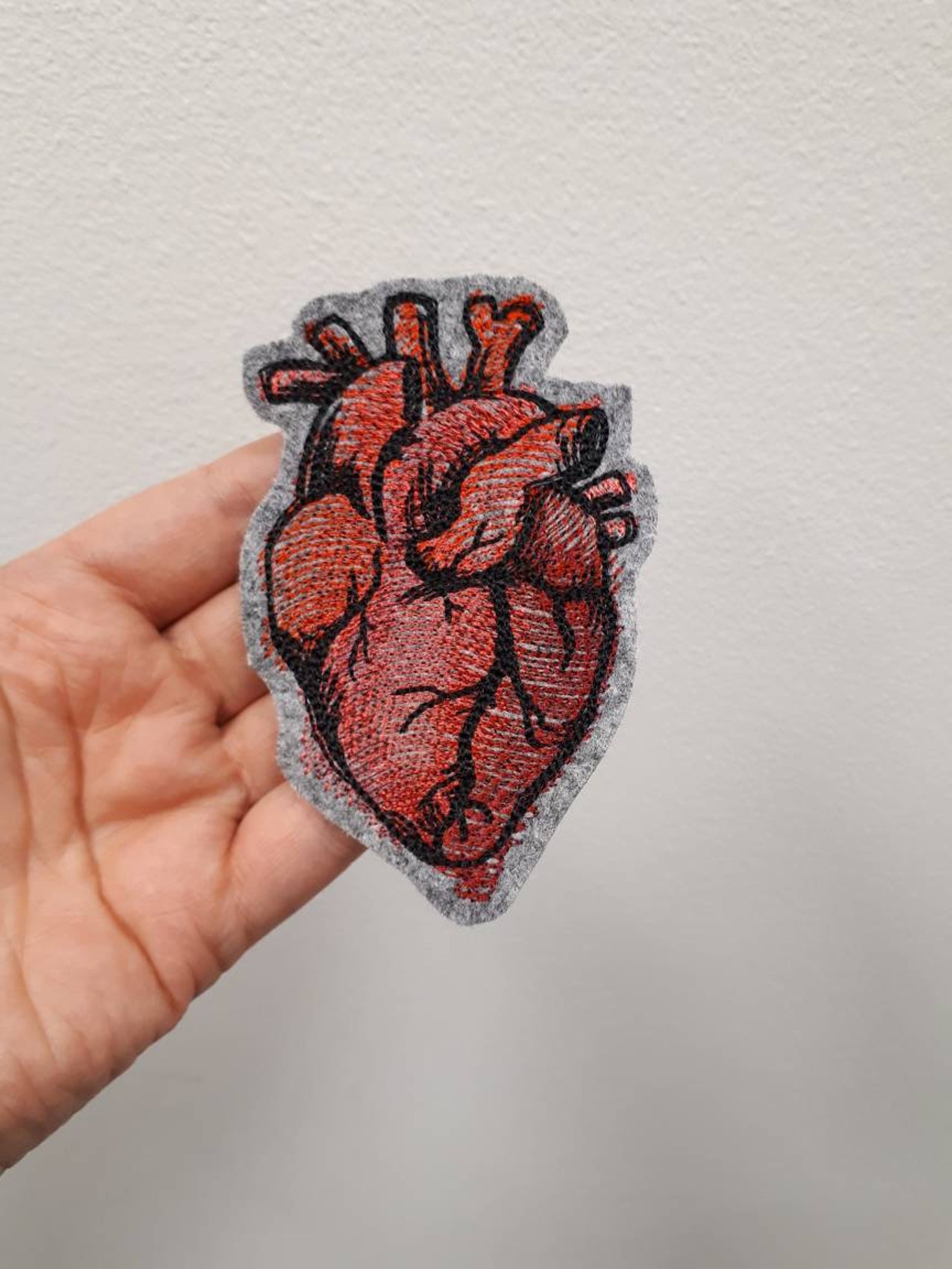 Anatomical Heart Iron on Patch Human Heart Embroidery | Etsy