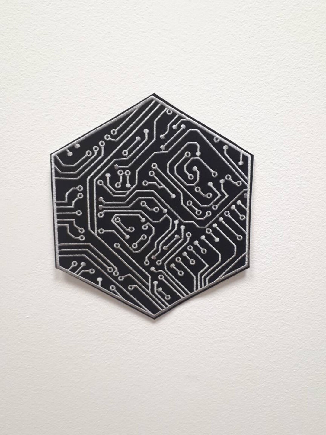 Sequence Circuit Hexagon Embroidery Iron on Patch, Patches for Jackets ...