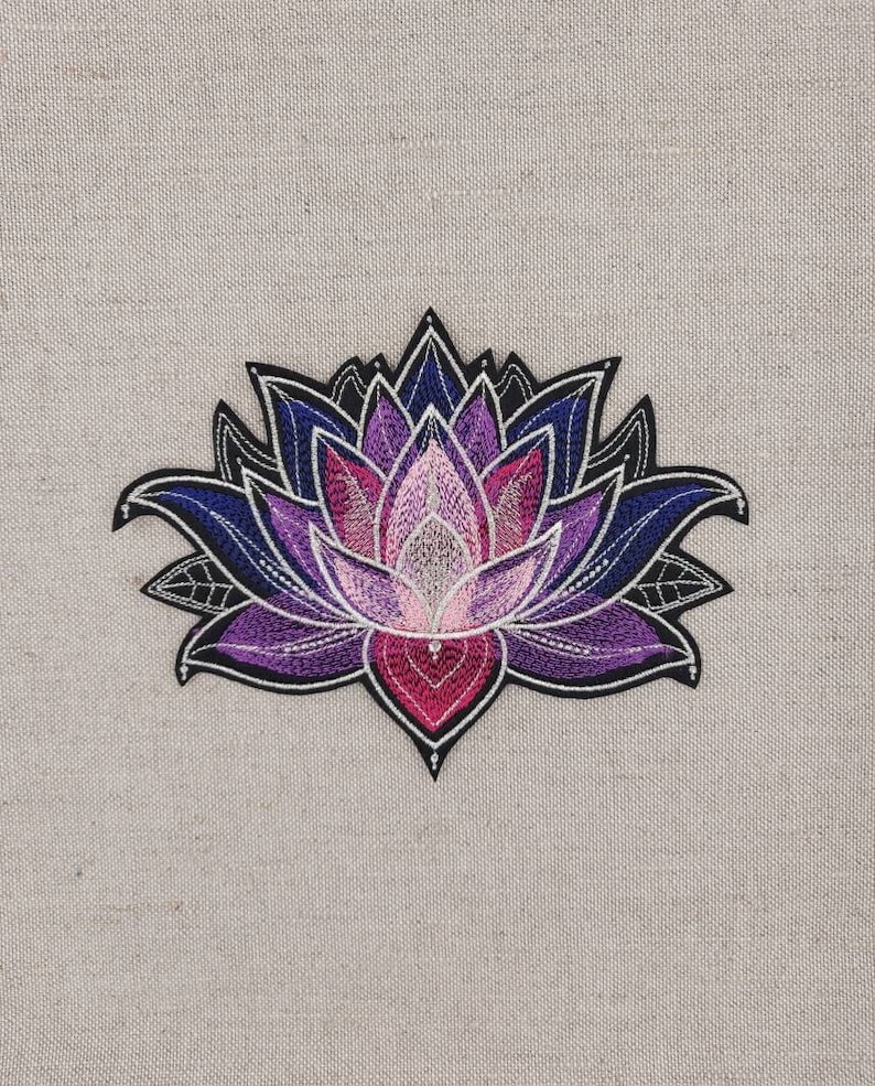Lotus Flower Iron on Patch for Jacket Patches - Etsy