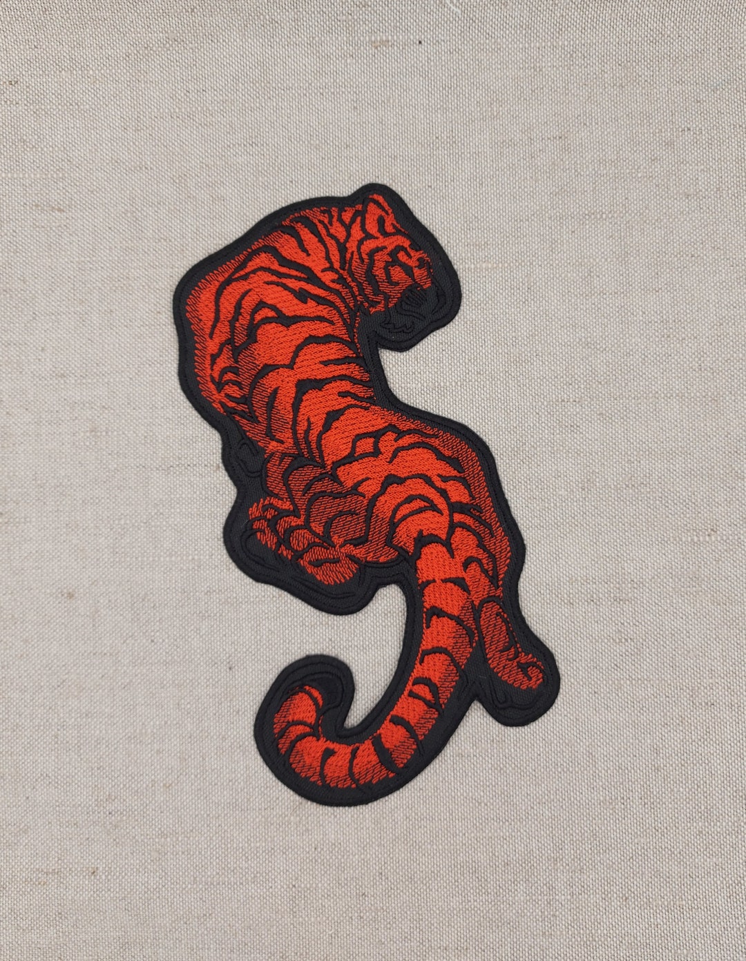 Red Tiger Iron on Patch, Patches for Jackets, Large Patch, Sew on ...
