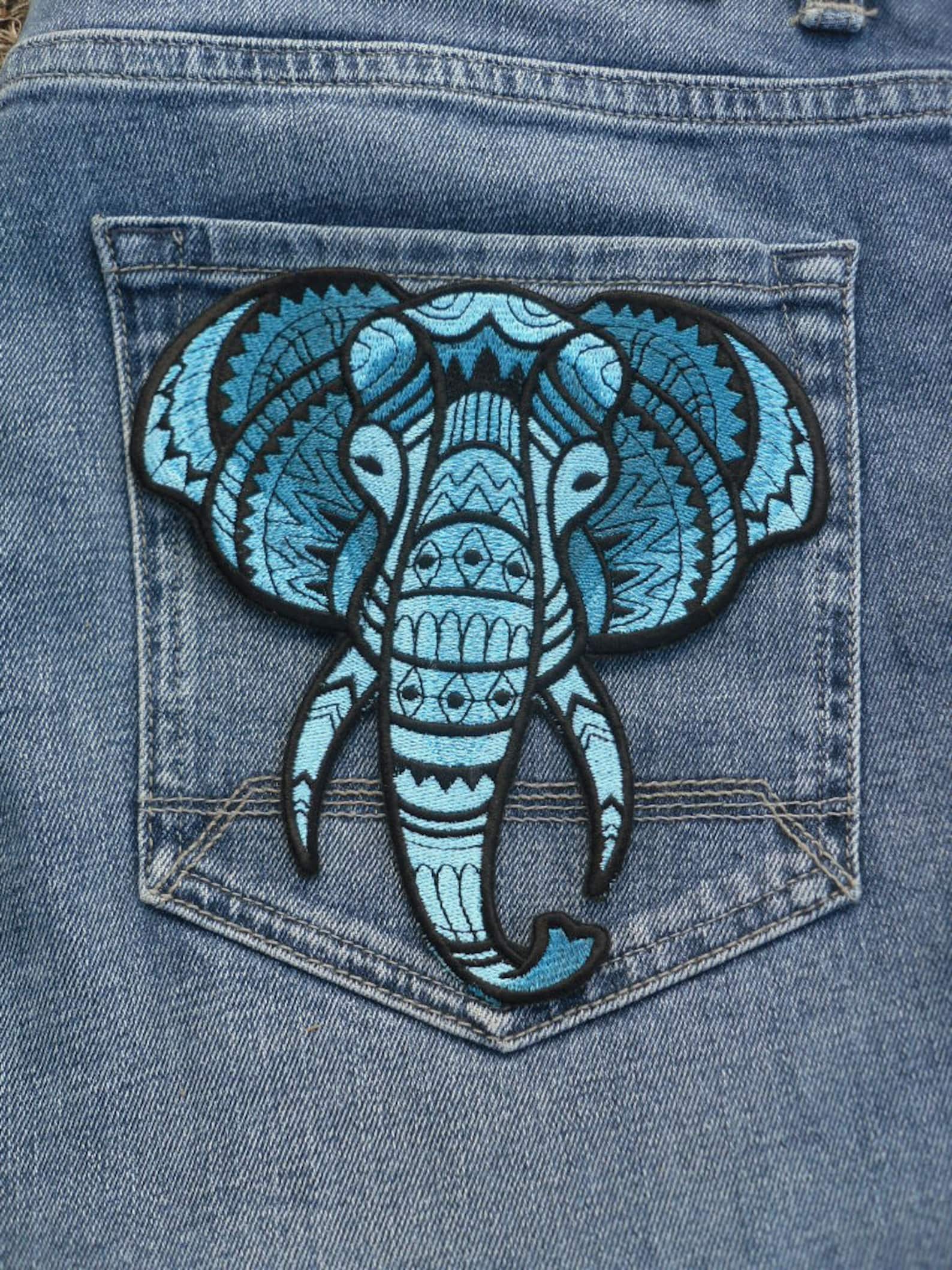 Majestic Elephant Iron on Patch for Jakets Cute Elephant - Etsy