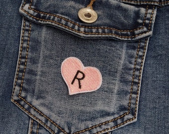 Custom Love Heart Embroidered Patch, Custom Phrase Name Text Love Heart ...