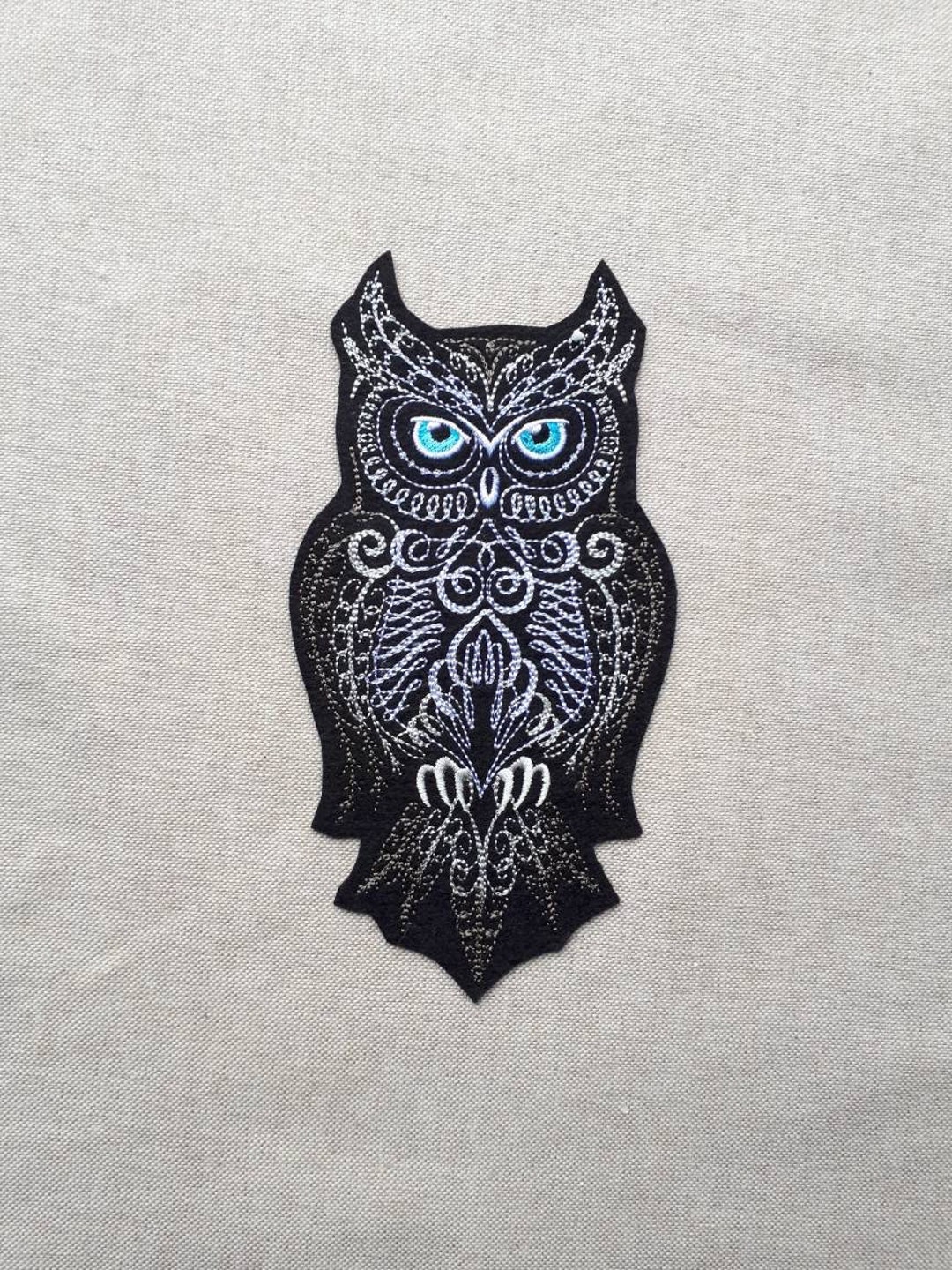 Horned Owl Iron on Patch, Animal Applique, Patches for Jackets, Nature ...