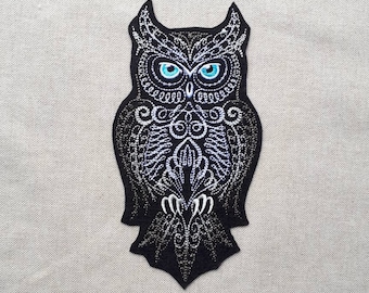 Moon Owl Iron on Patch Animal Applique Patches for Jackets | Etsy