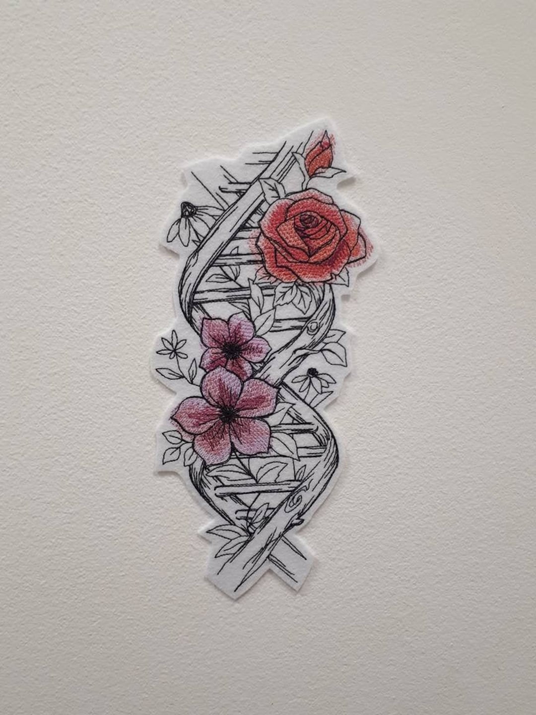 DNA Double Helix Bouquet Iron on Patch for Jackets, Halloween Applique ...