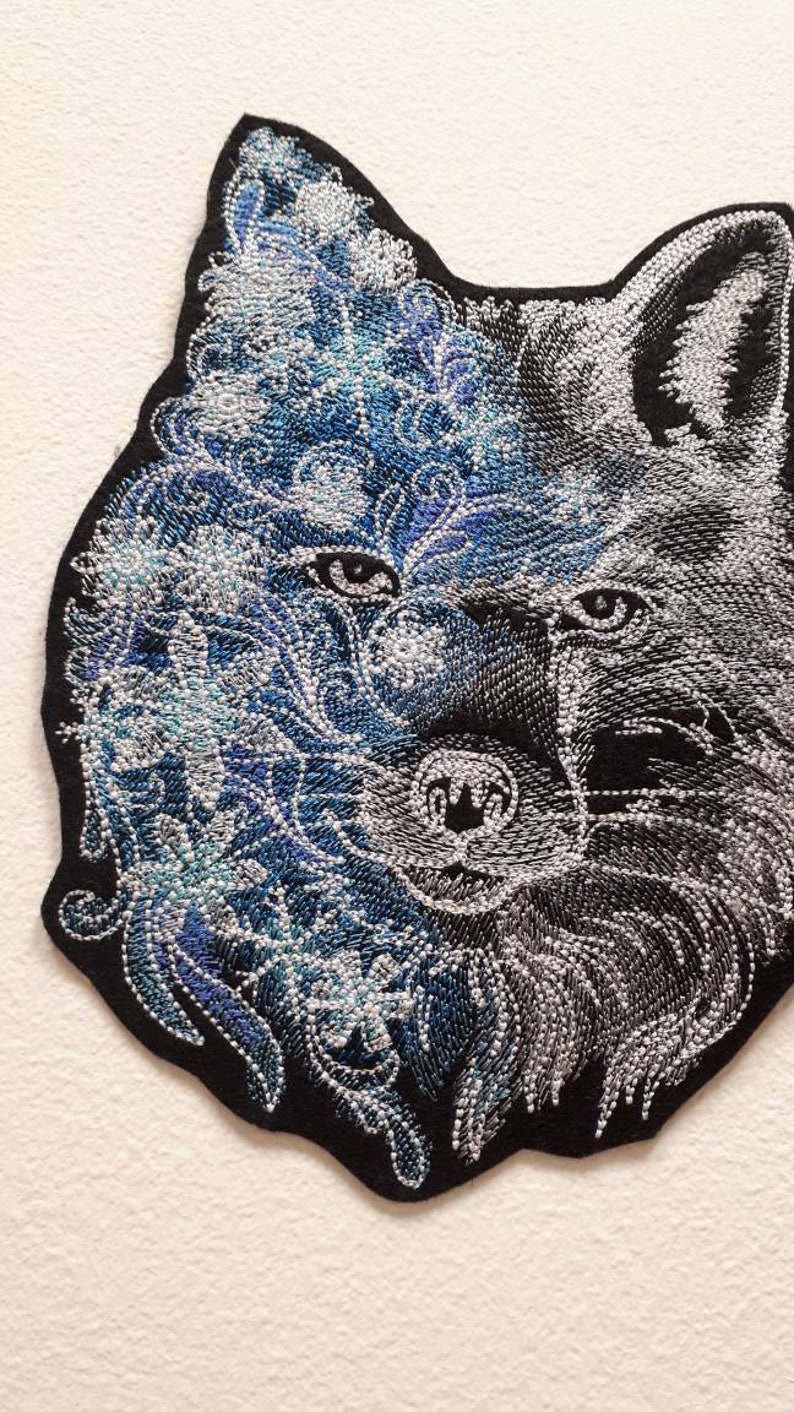 Arctic Fox Iron on Patch for Jackets Snowy Fox Embroidery - Etsy