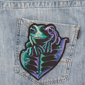 Frog Iron on Patch, Embroidered Iron on Patch for Jackets - Etsy