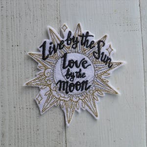 Sun and Moon Iron on Patch, Solar Eclipse Patch, Iron on Patch Live by ...