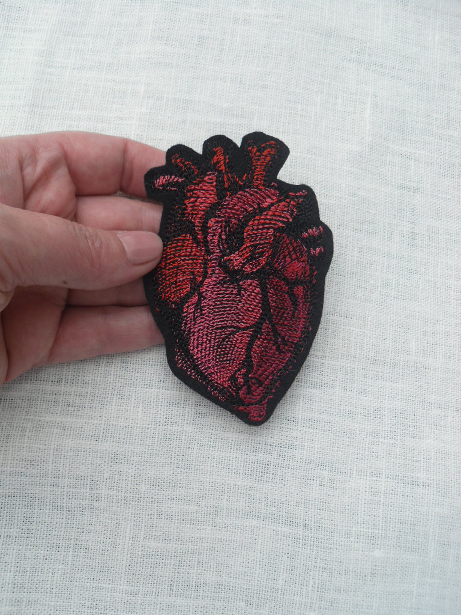 Anatomical Heart Iron on Patch Human Heart Embroidery - Etsy