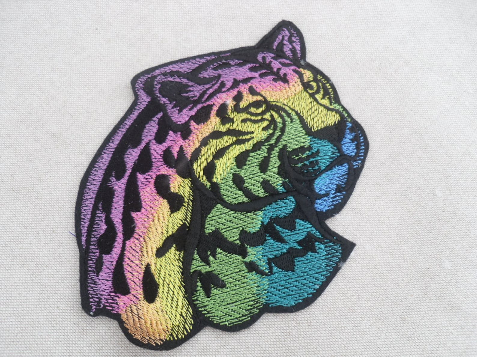 Rainbow Leopard Iron on Patch Leopard Applique Big Cat - Etsy