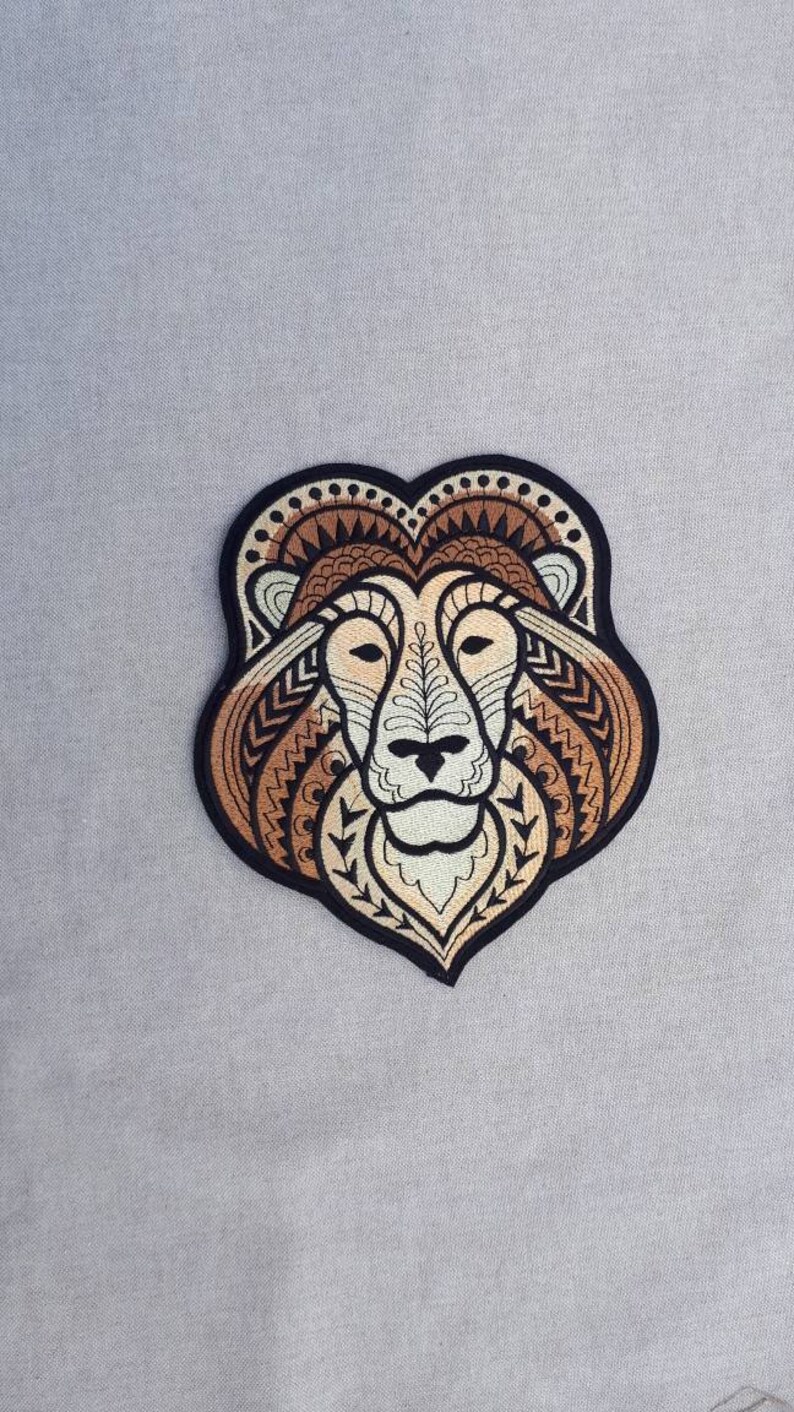 Majestic Lion Iron on Patch for Jakets, Cute Lion Patch, Large Iron on Patch, Sew on Applique ...
