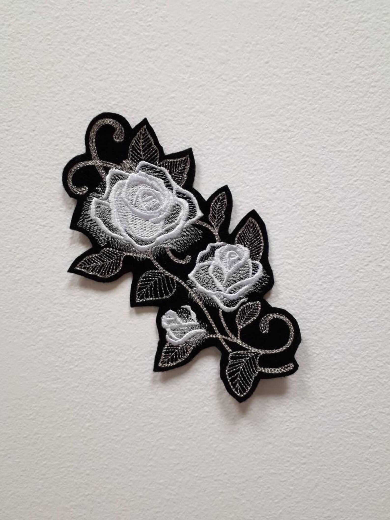 White Rose Patch Iron on Patch | Etsy