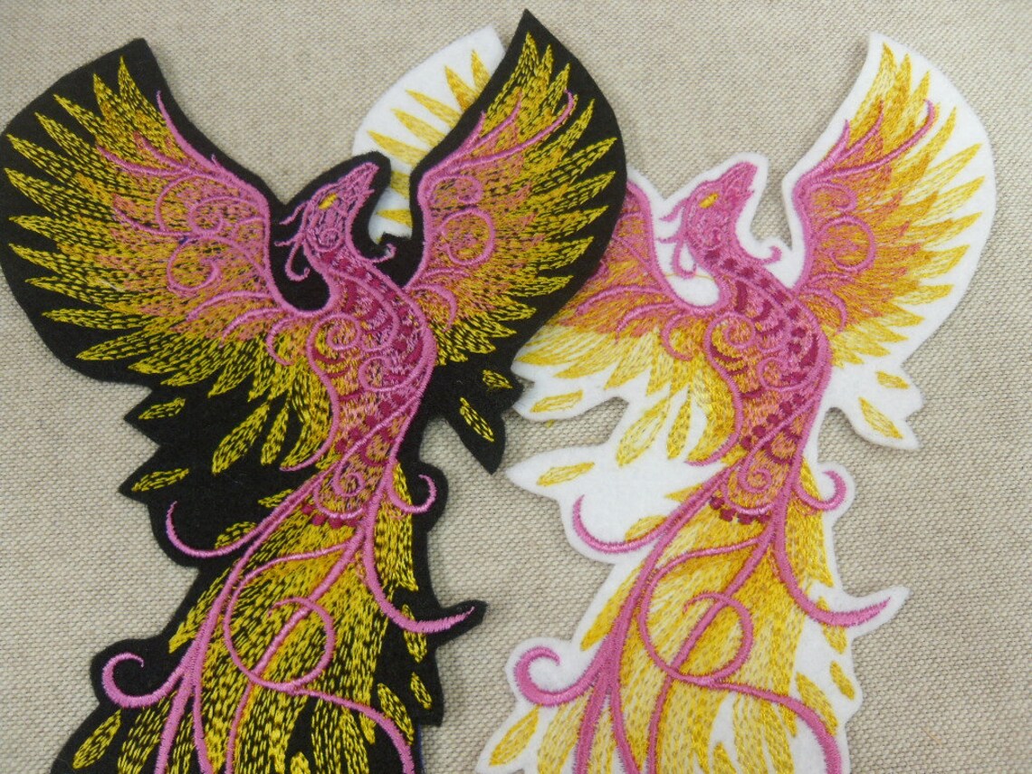Yellow Phoenix Bird Embroidered Iron on Patch Embroidered | Etsy