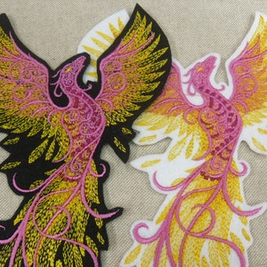 Yellow Phoenix Bird Embroidered Iron on Patch, Embroidered Iron on ...