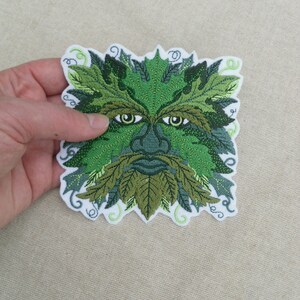 Green Man Iron on Patch, Seasons Spring, Plants, Pagan Applique, Large ...
